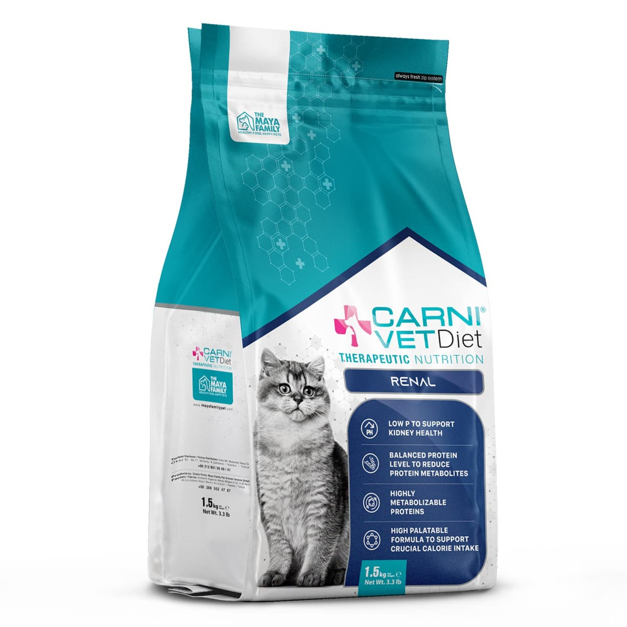 Maya Pet Family Carni Vet Diet Adult Cat Renal - Πλήρης Ζωοτροφή 1.5 Kg ...