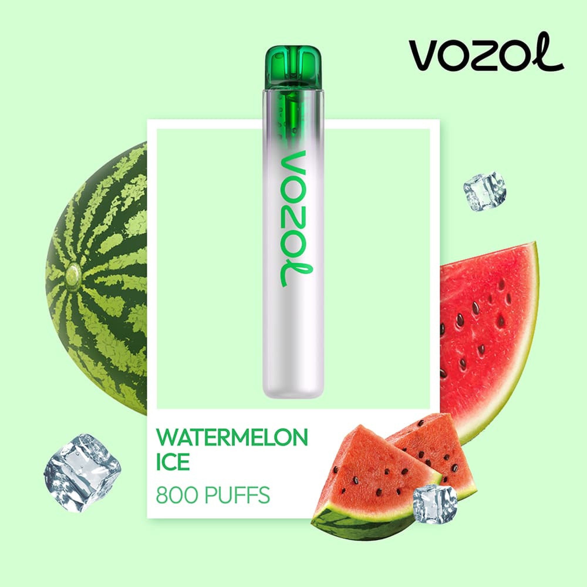 Vozol Neon 800 Vape μιας χρήσης 2ml 2% nic 800 puff Watermelon Ice - 4013